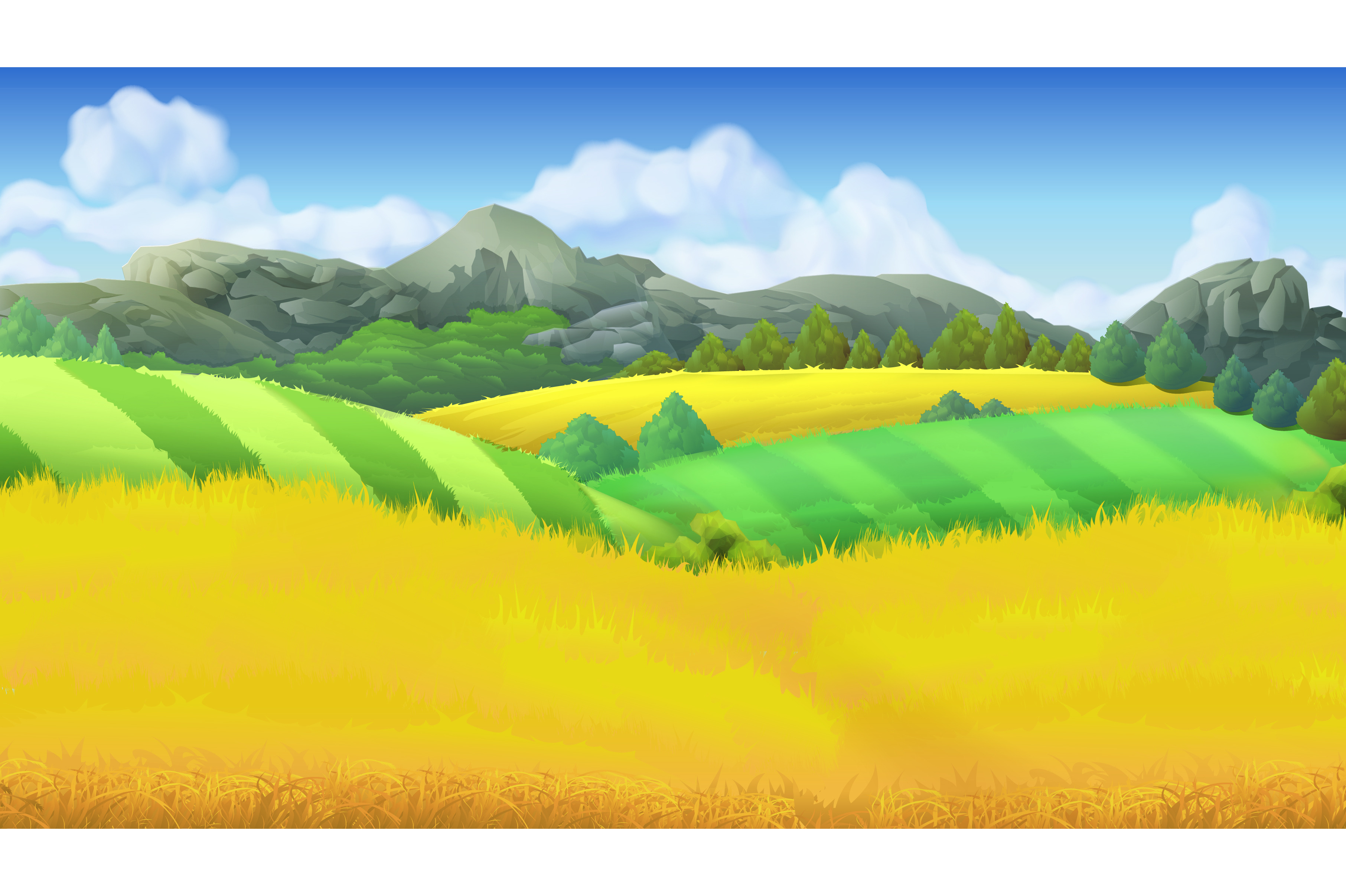 Farm landscape, fields background, an Illustration by Allevinatis ...