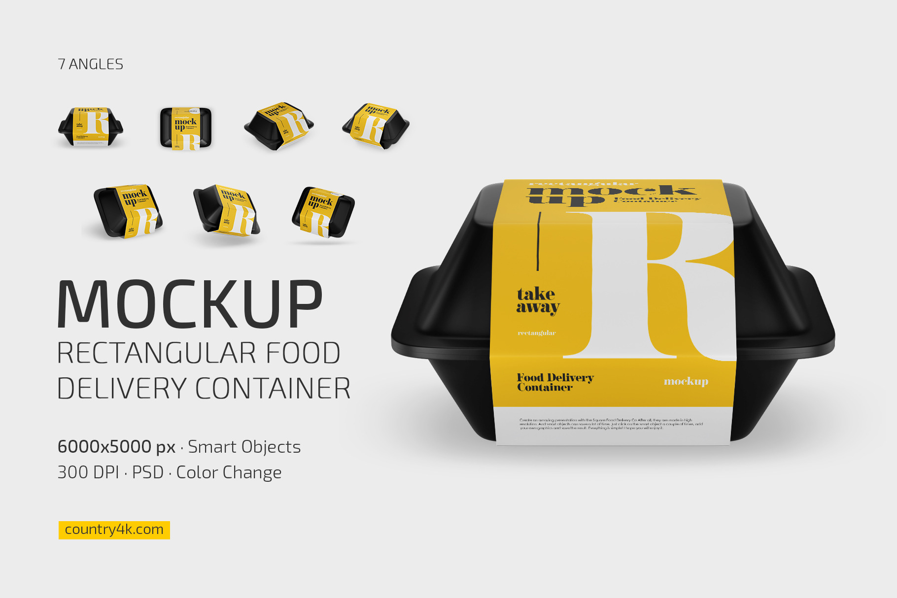 Rectangular Food Container Mockup Set