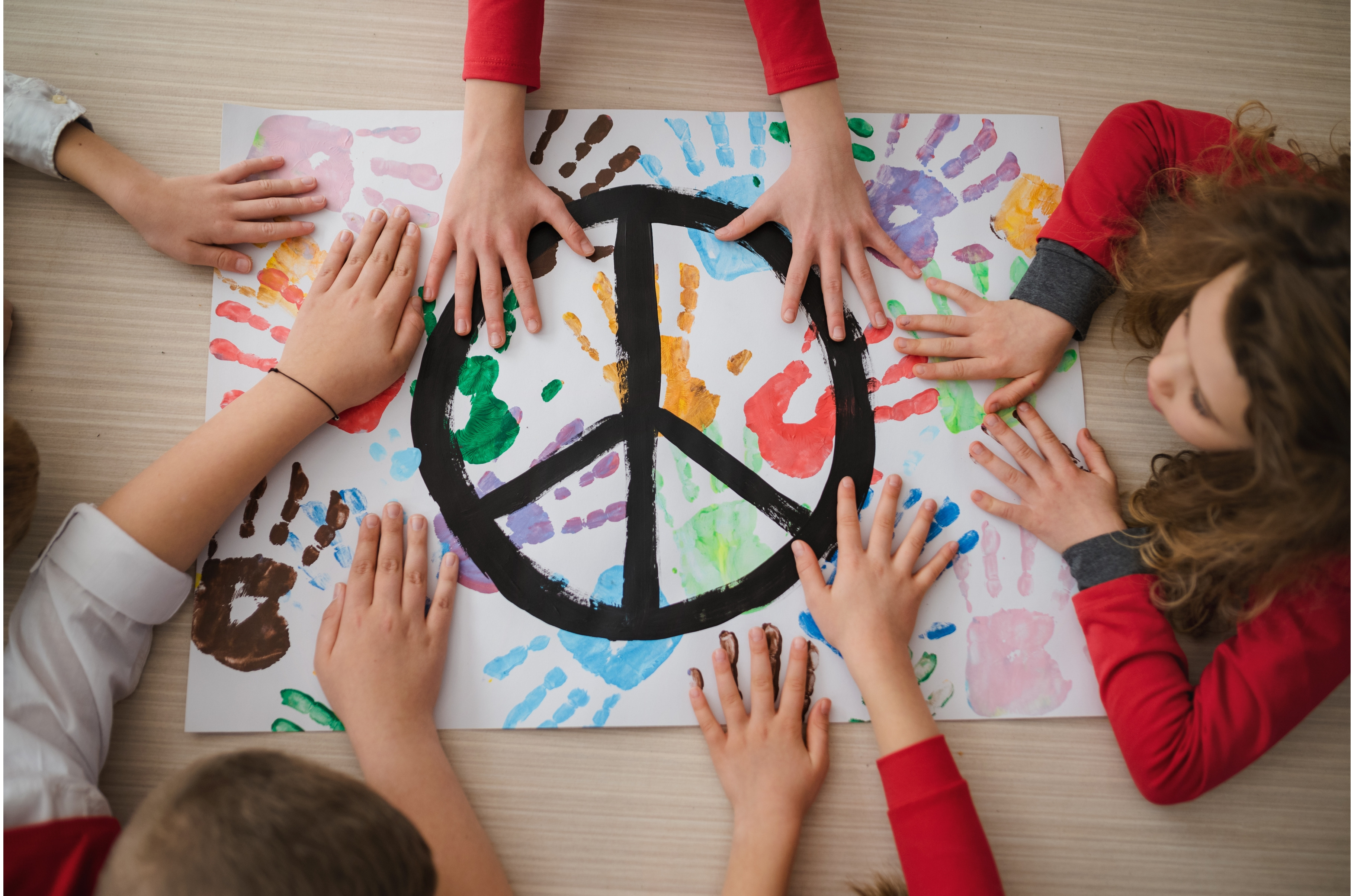 Top view of children making a poster, a Person Photo by HalfPoint ...