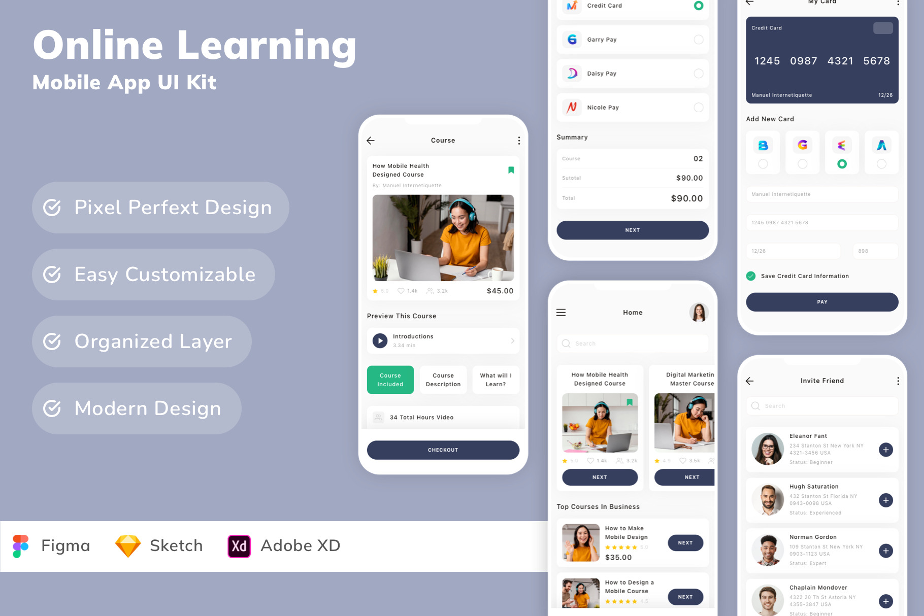 Online Learning Mobile App UI Kit, an UI Kit Template by Betush