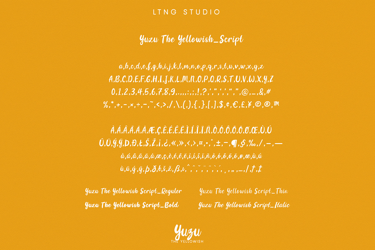 Yuzu The Yellowish Font Duo, a Script Font by LTNG STUDIO | Creative Market