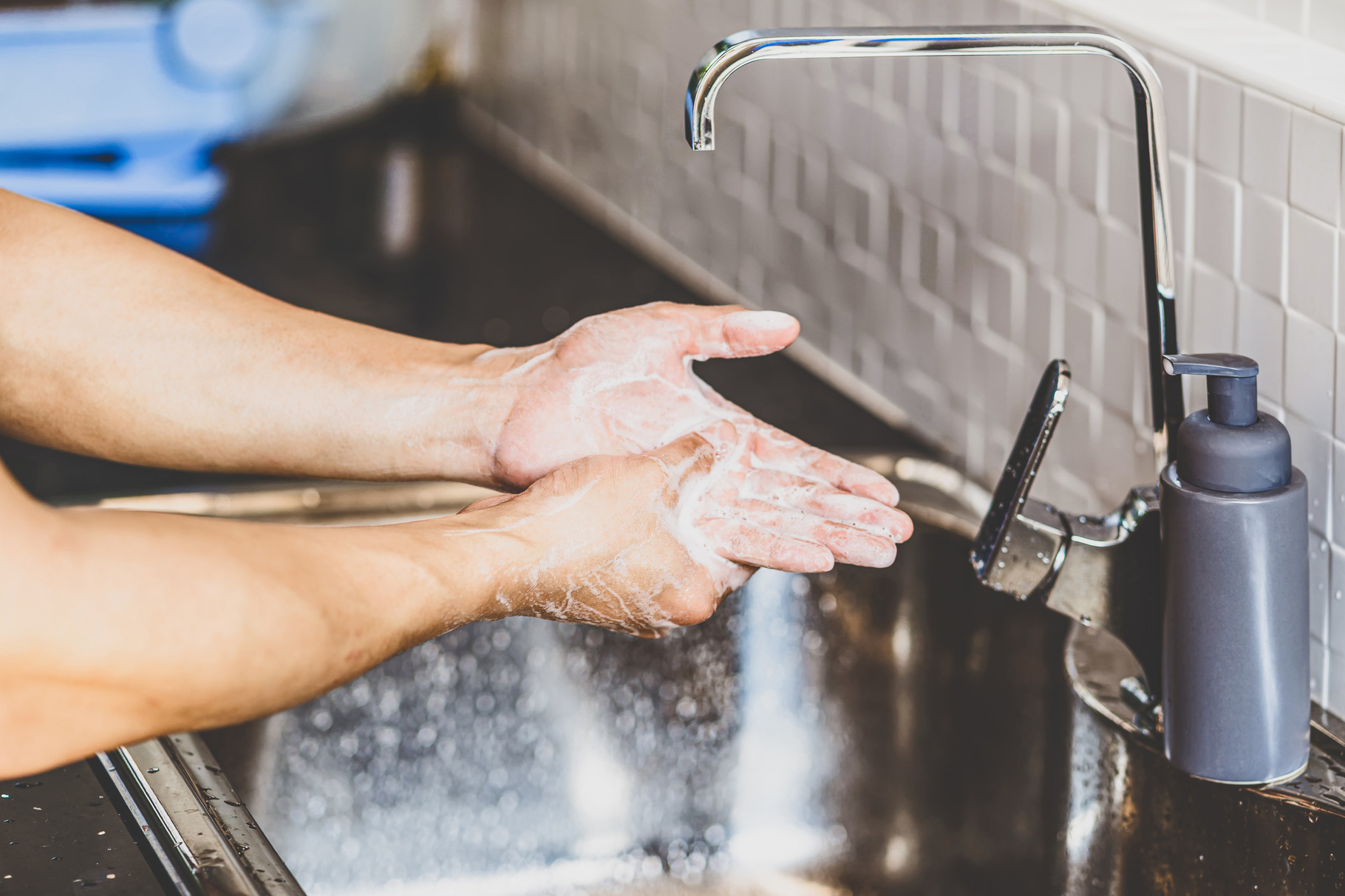 Closeup-up Asian man hand washing wi | Health & Medical Stock Photos ...