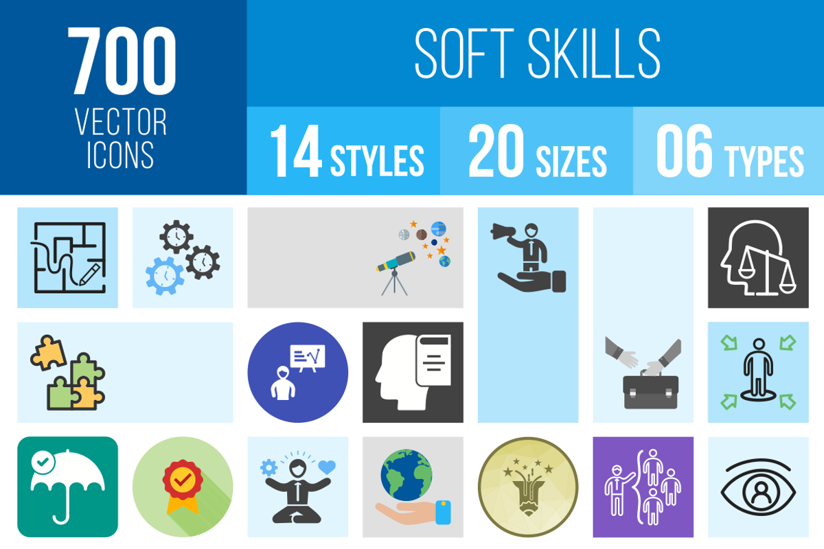 700 Soft Skills Icons, an Outline Icon by IconBunny
