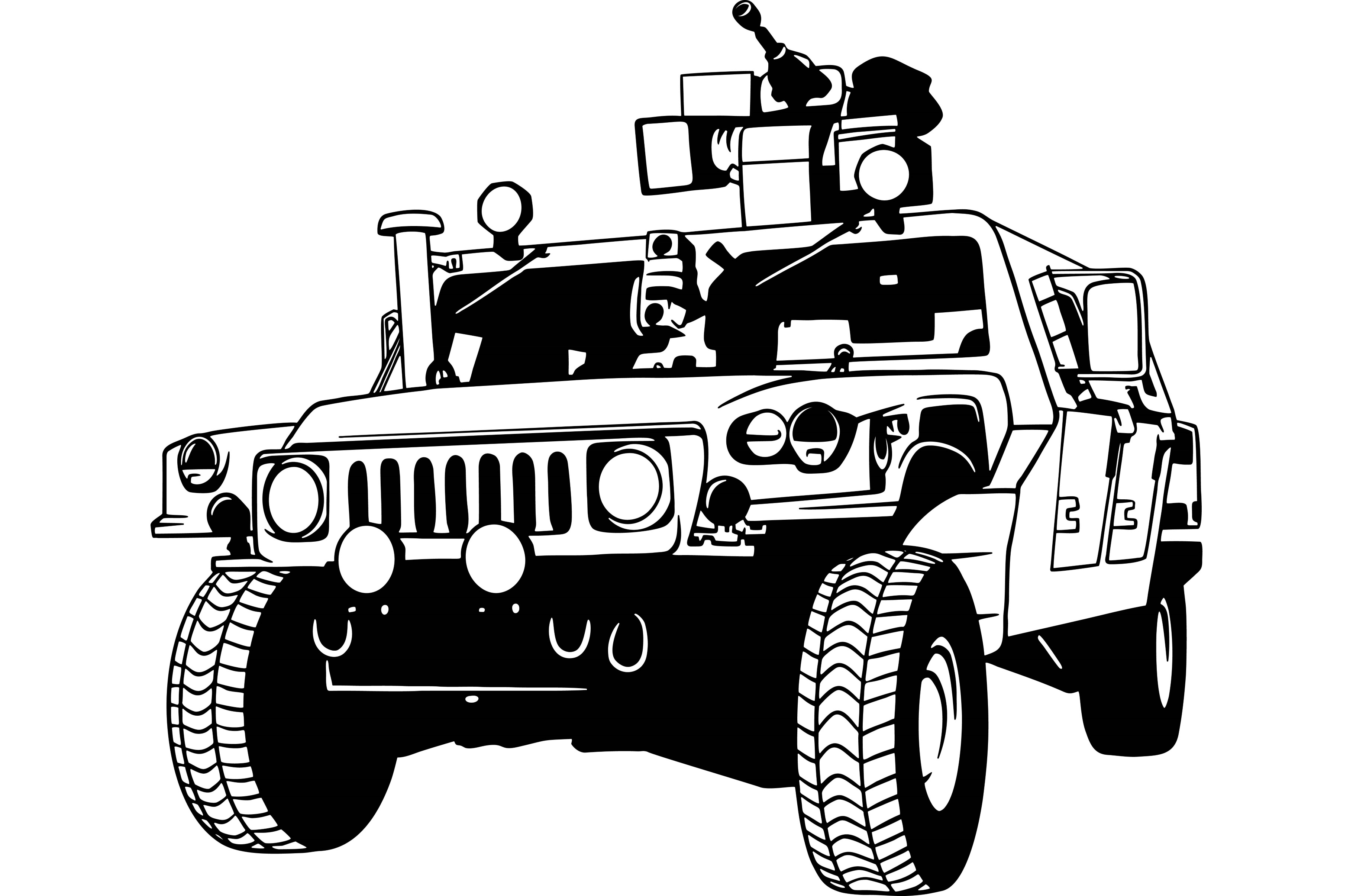 humvee military vehicle with heavy, a Technology Illustration by ...
