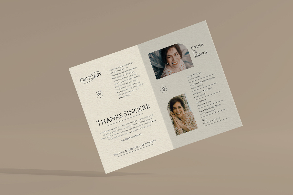 Simple Minimal Funeral Program, a Brochure Template by Neermana