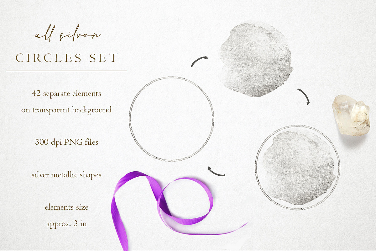 42 Silver round shapes for logo, an Object Graphic by PixelJungle