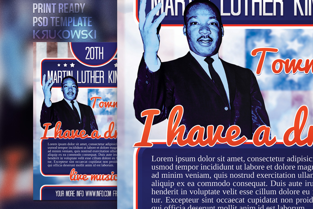 Martin Luther King Day Flyer, a Flyer Template by Krukowski Graphics