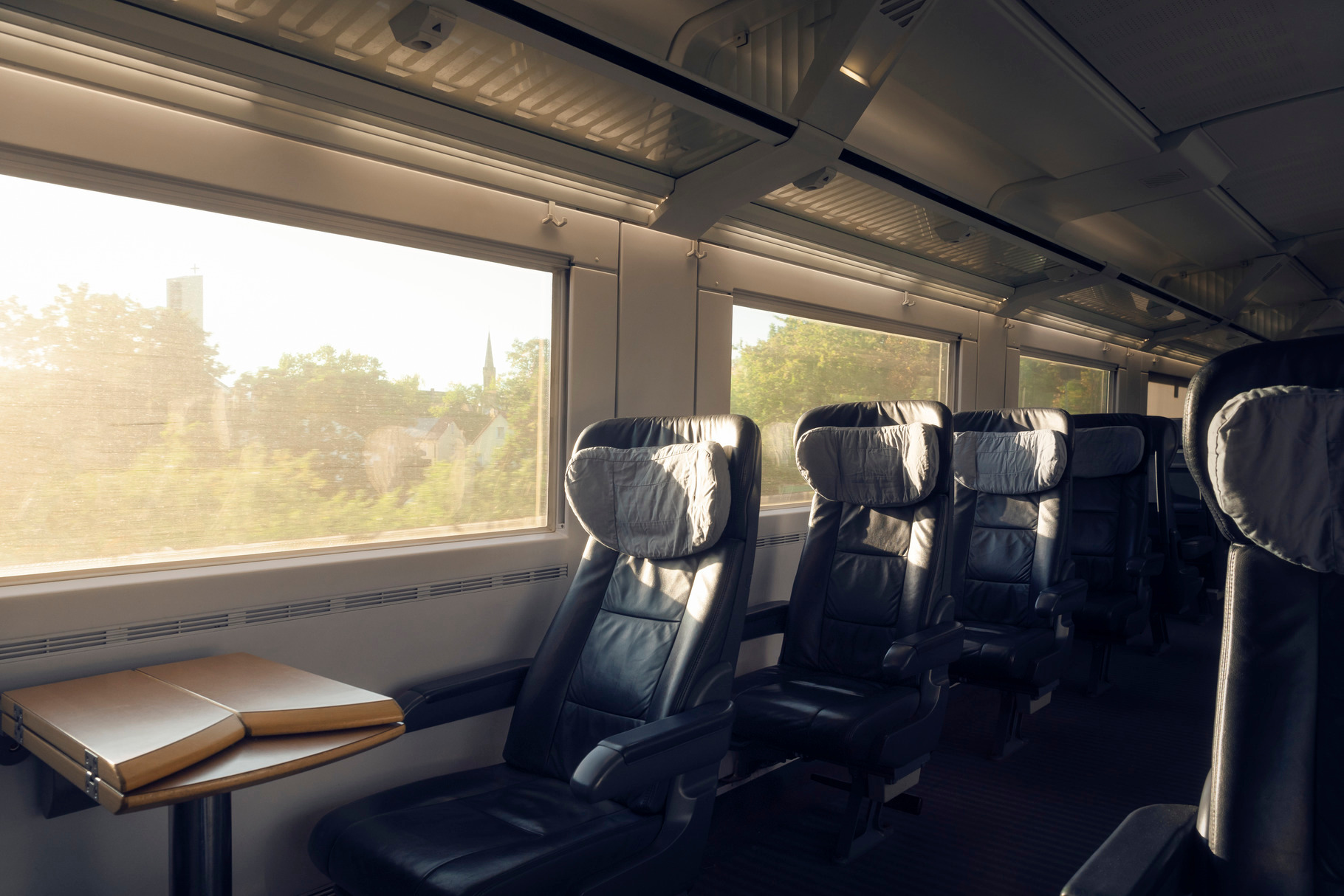 Train interior with empty seats trav, a Transportation Photo by ...