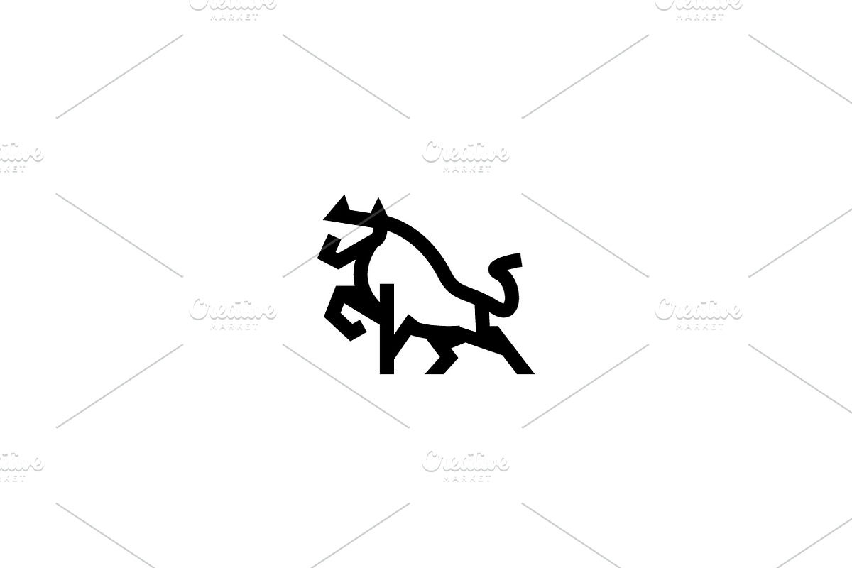 Lines bull logo design template