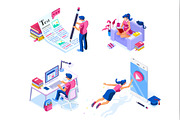 Isometric Icons for Web Page, an Education Illustration by Aurielaki ...
