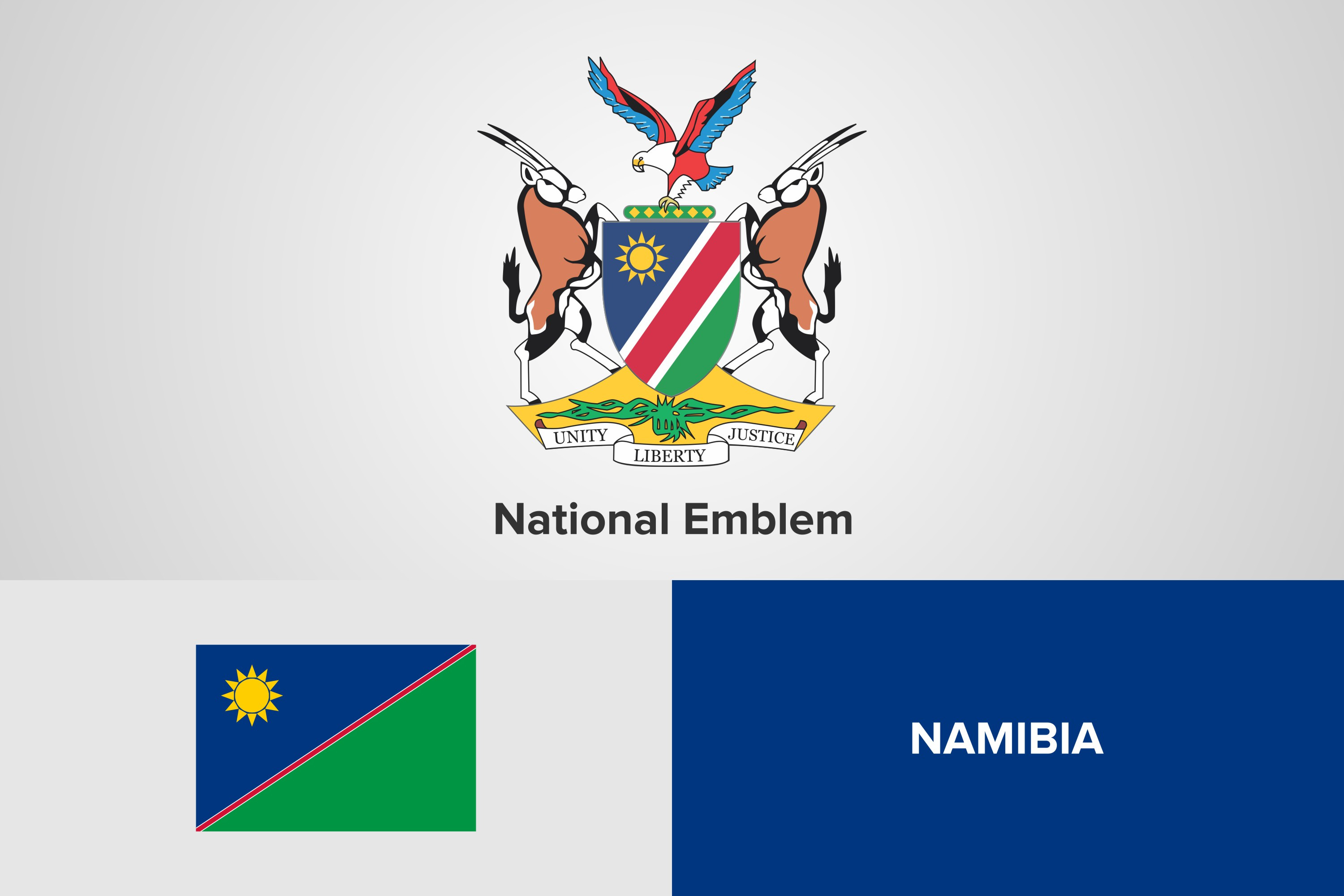 Namibia National Emblem & Flag, an Object Illustration by shahsoft