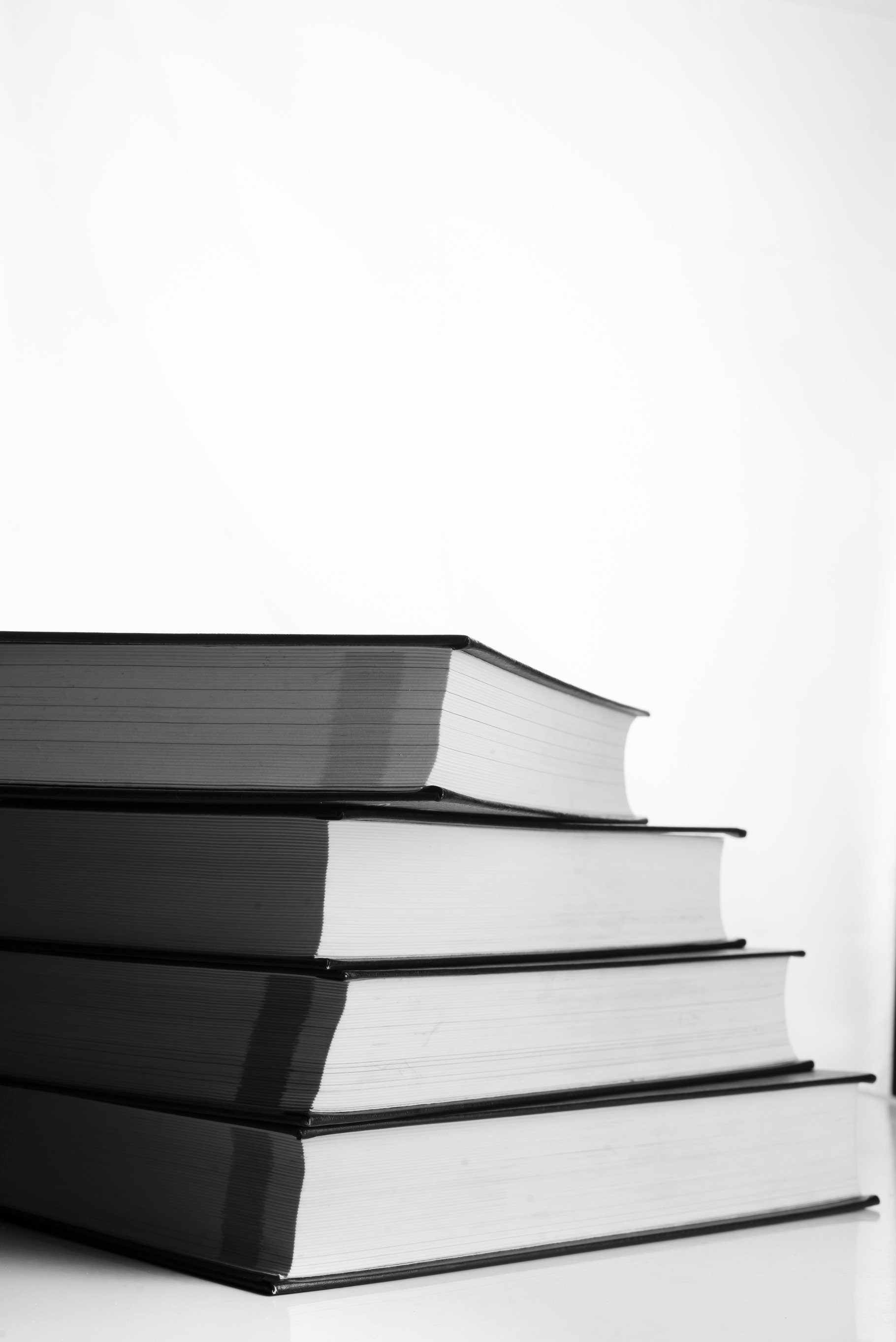 Stack of books, side view, on white isolated background, a School ...