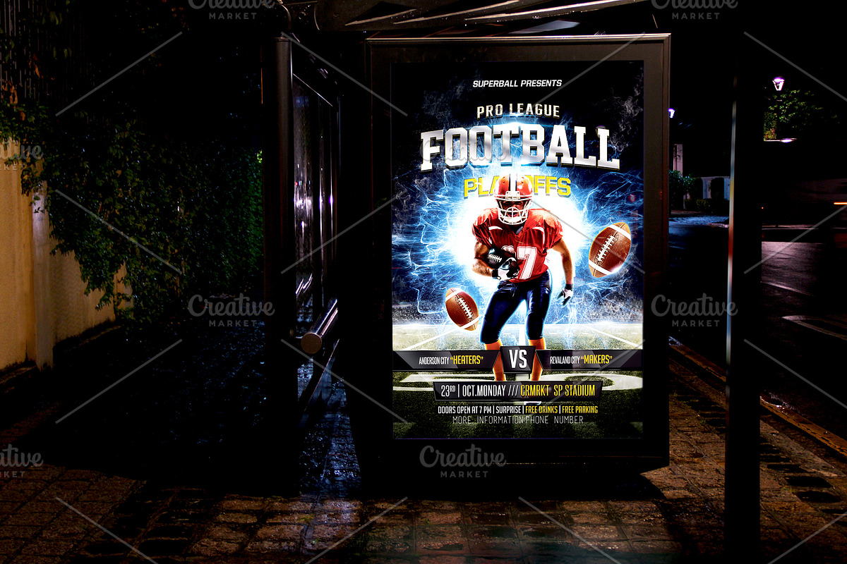 NFL Football Flyer, a Flyer Template by Basez Flyers | Creative Market