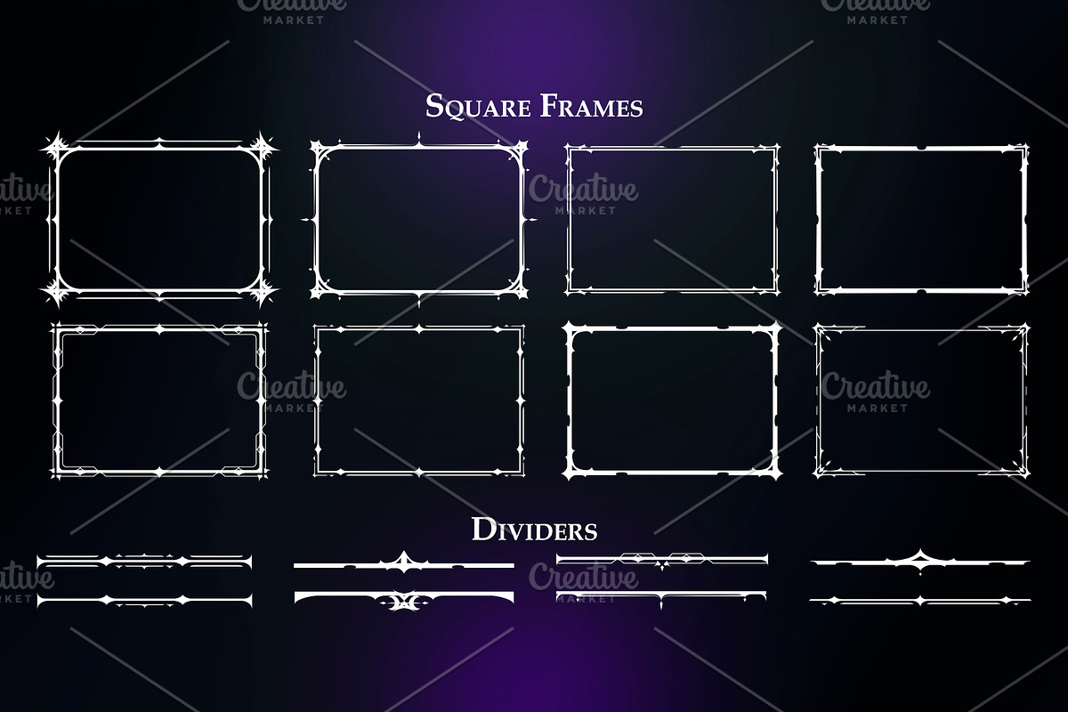Dark Fantasy UI Set, an Object Illustration by Olga Ryzychenko