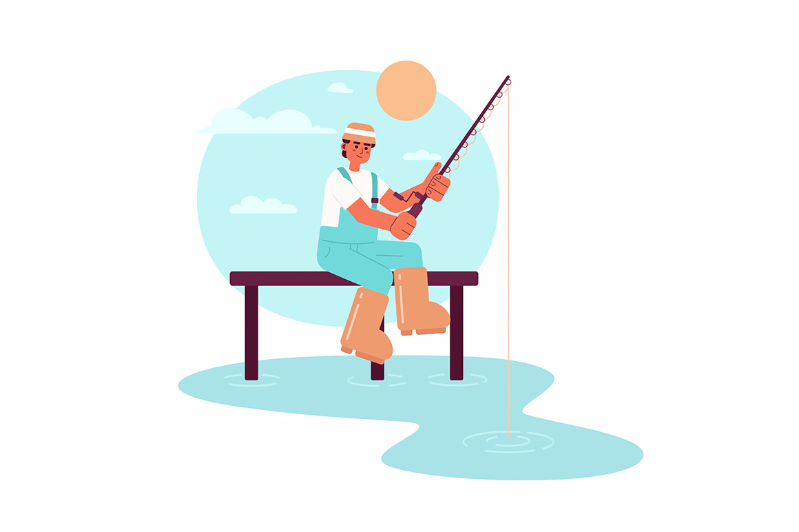 Fishing in morning animation, an Object Illustration by The img