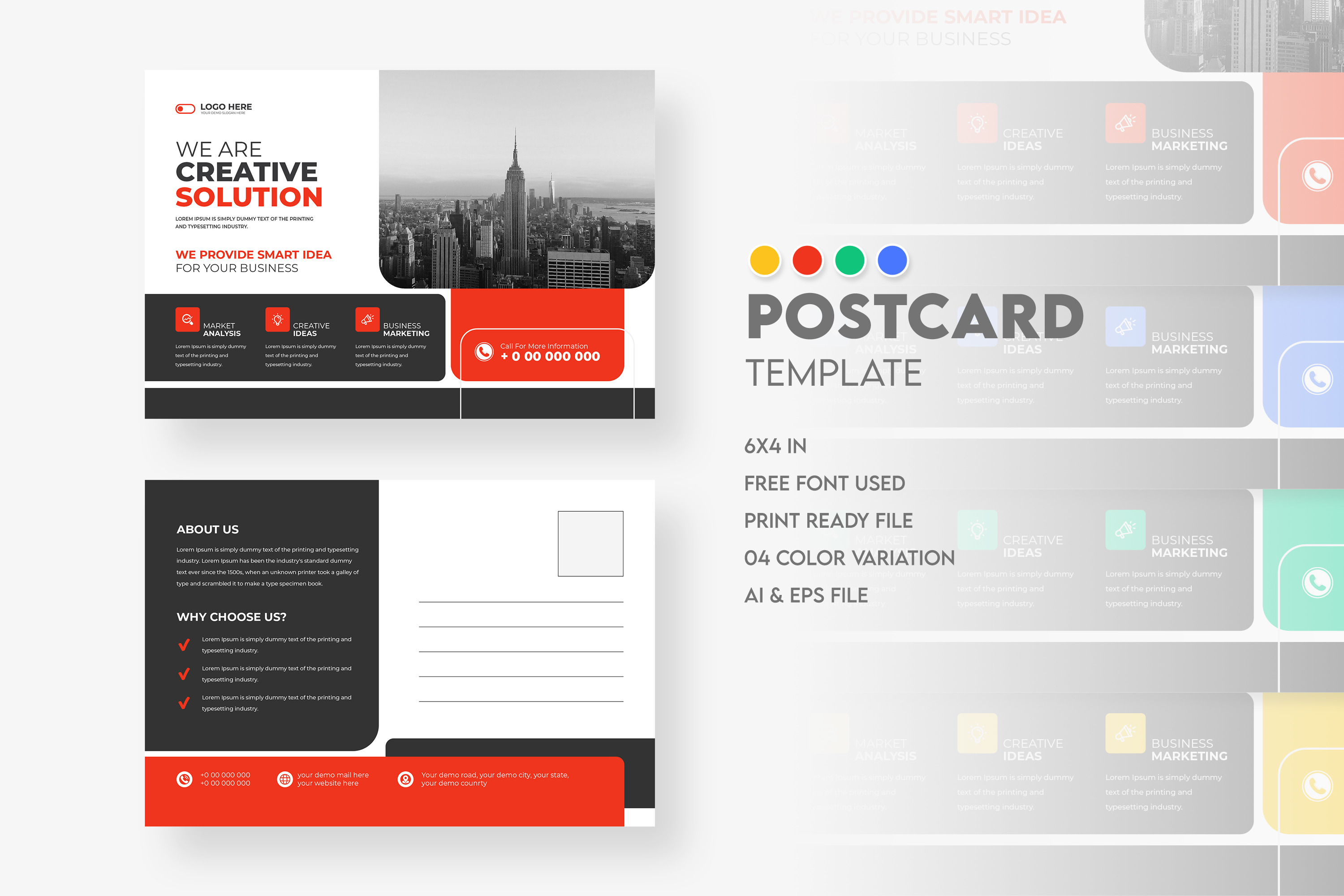 Postcard template design, a Card Template by Tanmoy Topu
