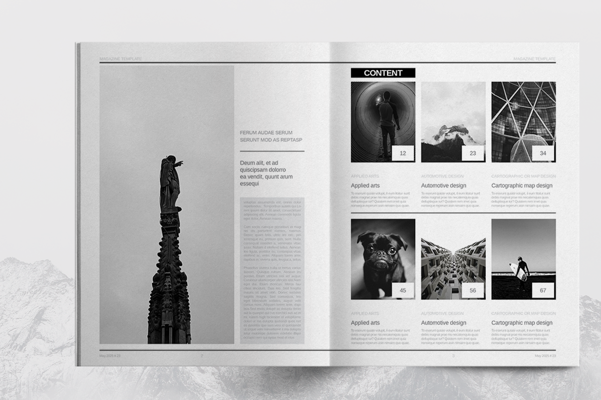 Black and White Magazine Template