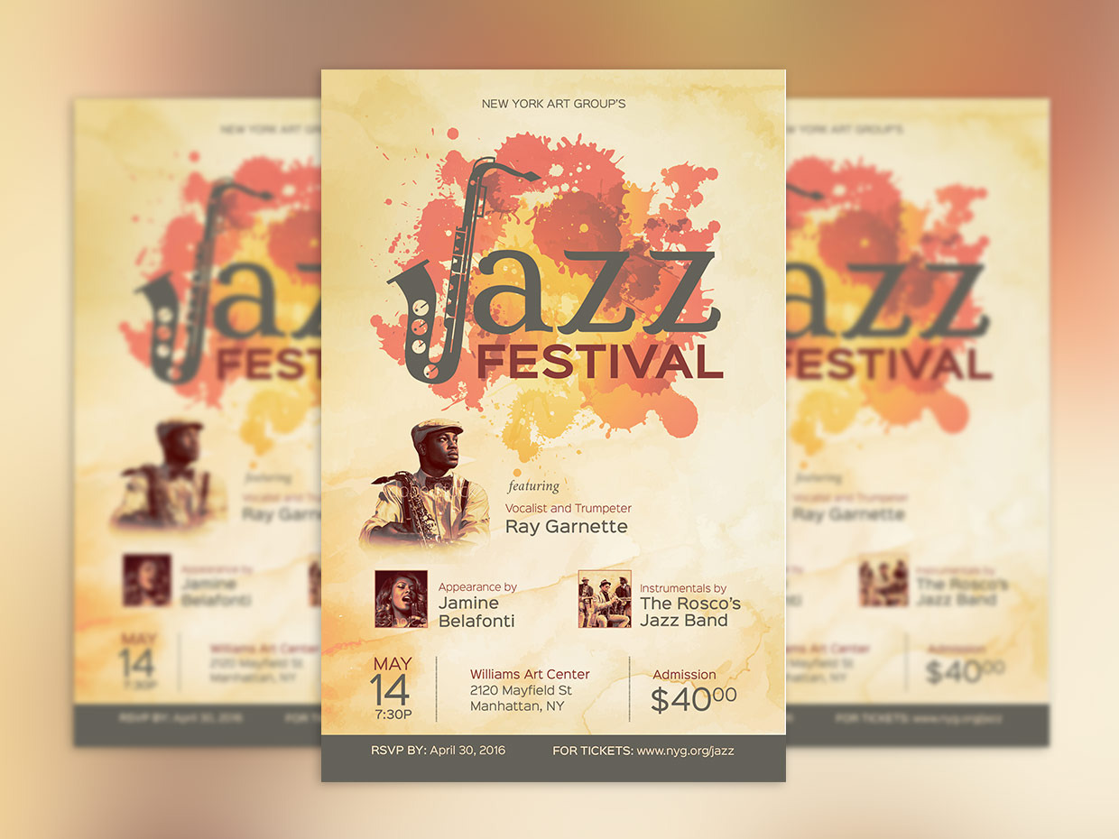 Jazz Event Flyer Poster, a Flyer Template by Godserv Designs