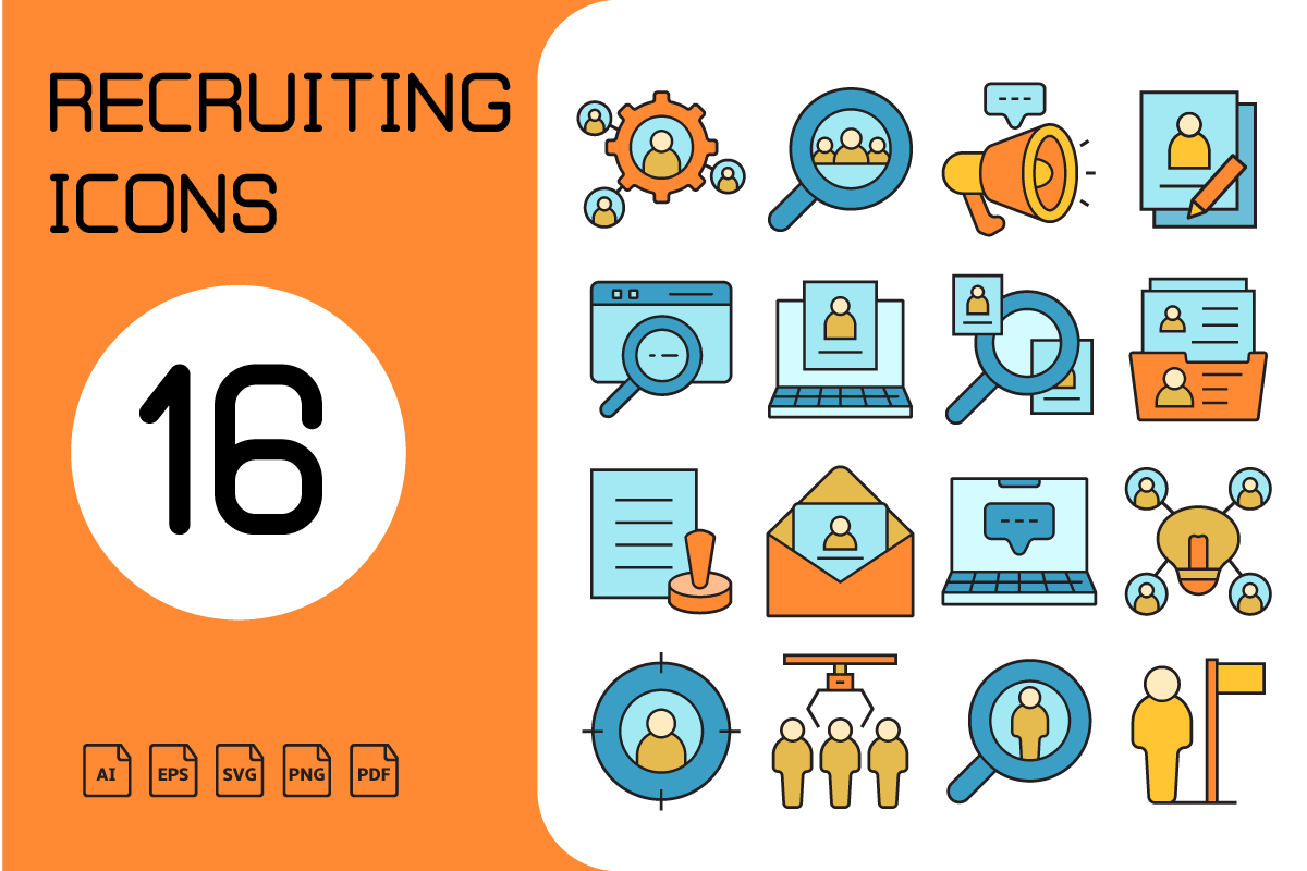 Recruiting and Human Resource Icons, an Icon by Designfour