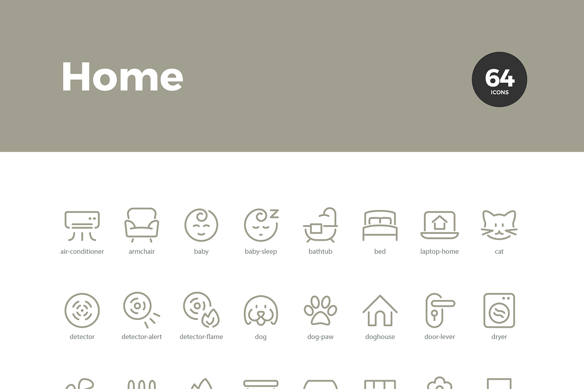 Home Icons - Pixi Line, an Outline Icon by Scott Dunlap