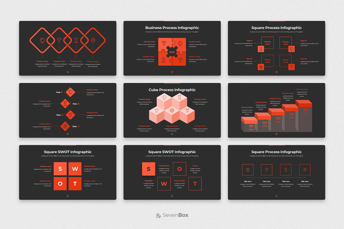 Square Keynote Infographics, a Presentation Template by ShapeSlide