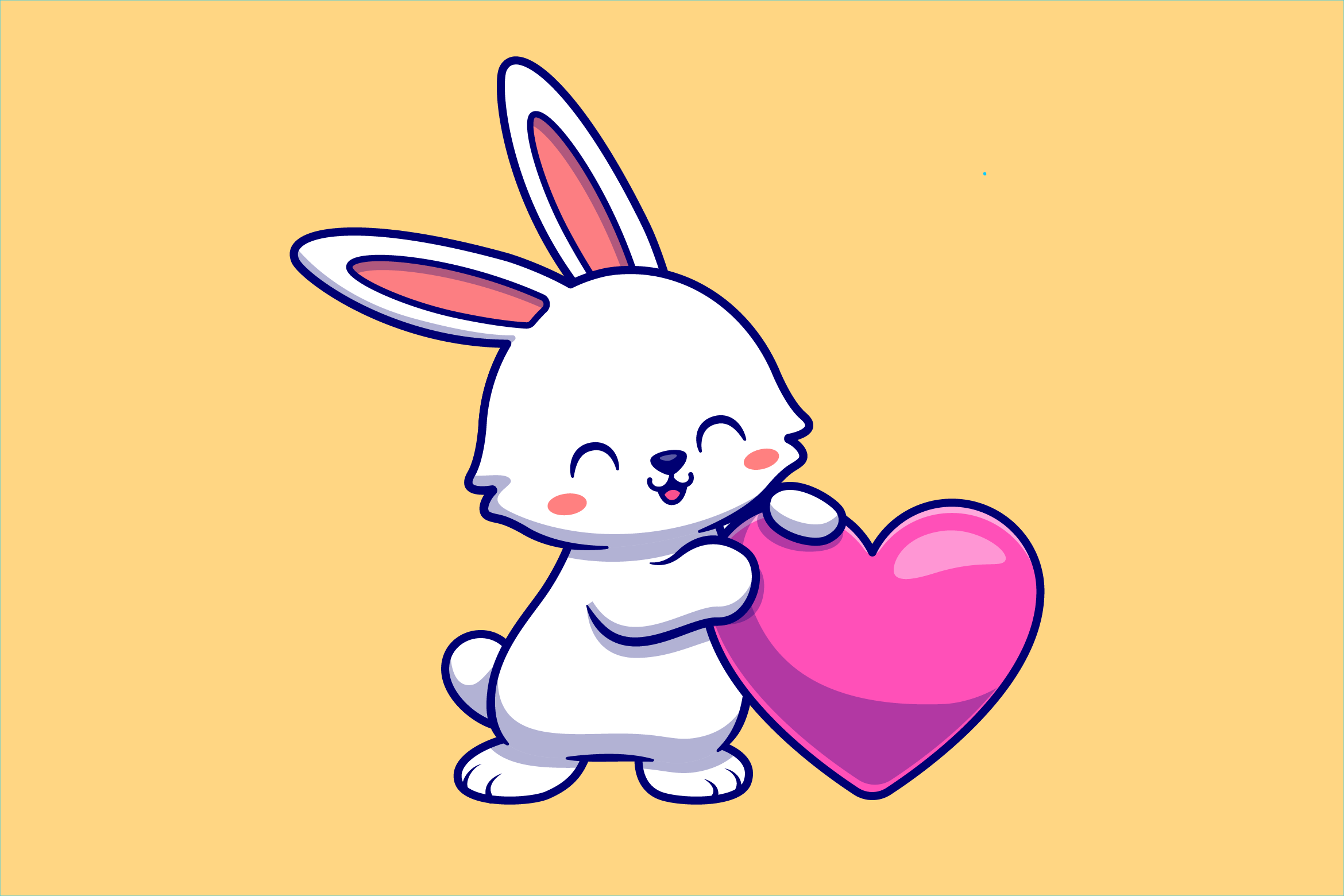 Cute Rabbit With Love Heart Cartoon, an Animal Illustration by Catalyst ...