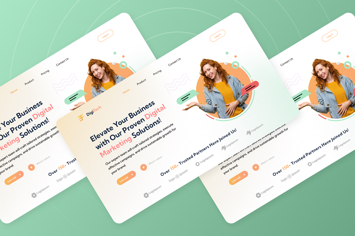 Digital Marketing Agency Hero Header, an UI Kit Template by Annora Studio
