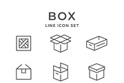 Set line icons of box | Outline Icons ~ Creative Market
