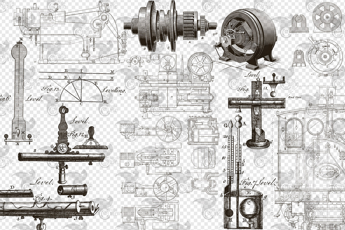 Mechanical Steampunk Overlays, an Illustration by Digital Curio