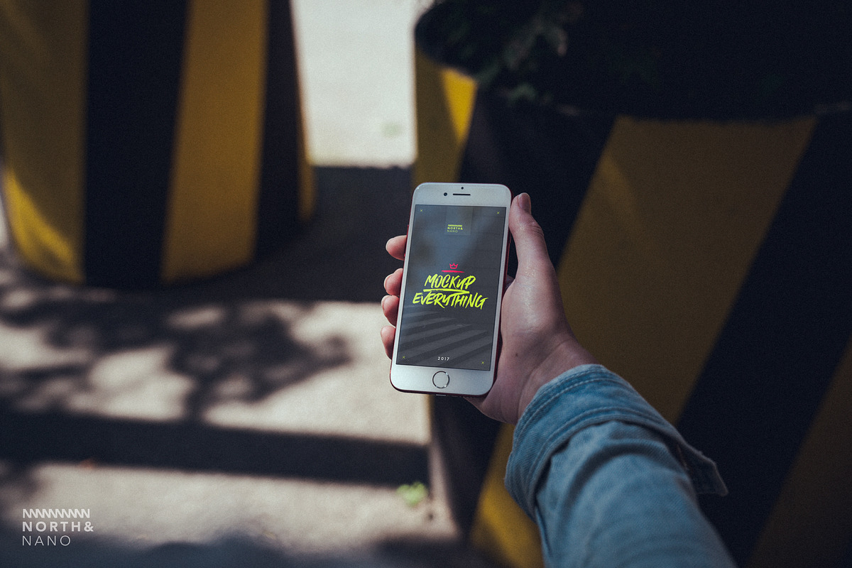 iPhone7 RED PSD Mockups, an iPhone Mockup by North&Nano