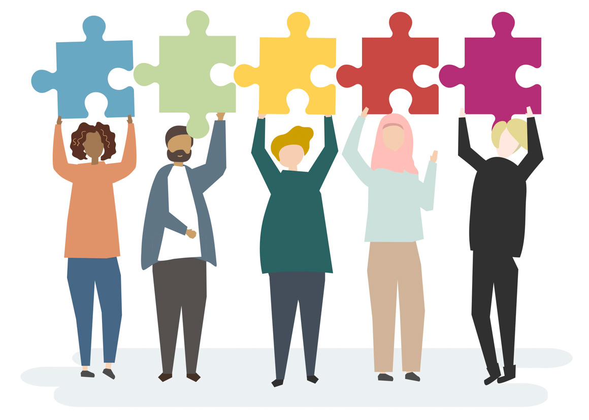 Illustration of holding up jigsaw, a Person Illustration by rawpixel
