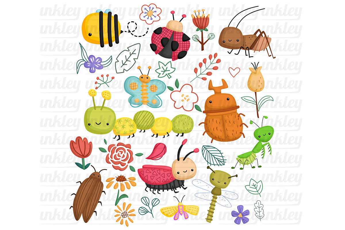 Baby Bug Clipart - Cute Bugs Types, an Animal Illustration by Inkley Studio