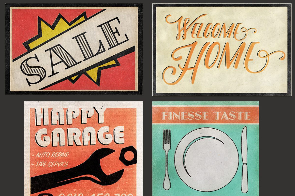 Shine On - Retro Advertisement Kit, a Layer Style Add-On by Ivan Rosenberg