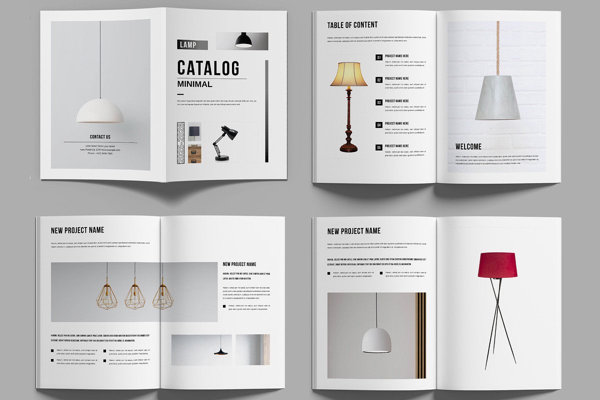 Minimal lamp Catalog Design Template