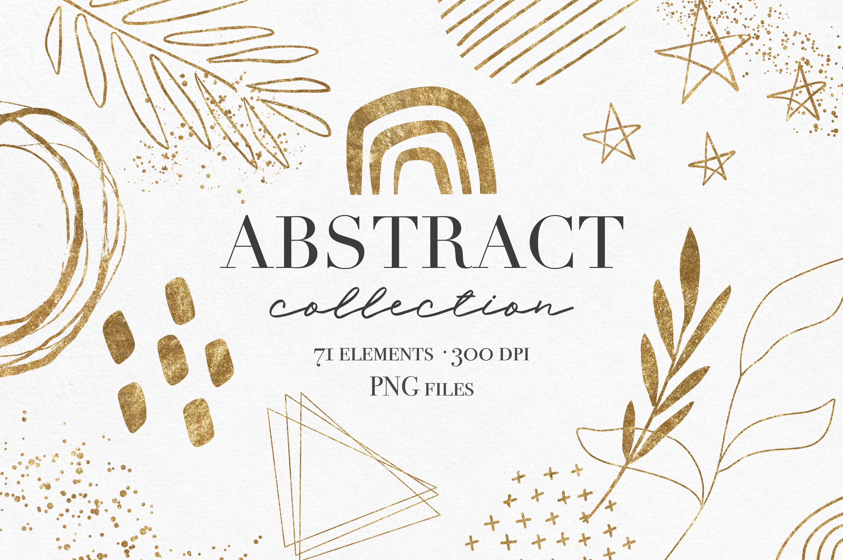 Gold Abstract Design Elements PNG, a Decorative Illustration by ...