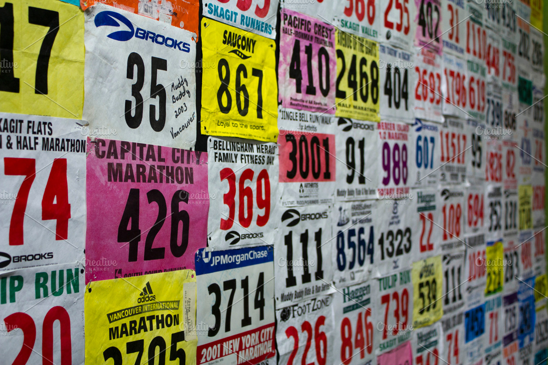 Runner's Numbers, an Abstract Photo by Word Picture Ink | Creative Market