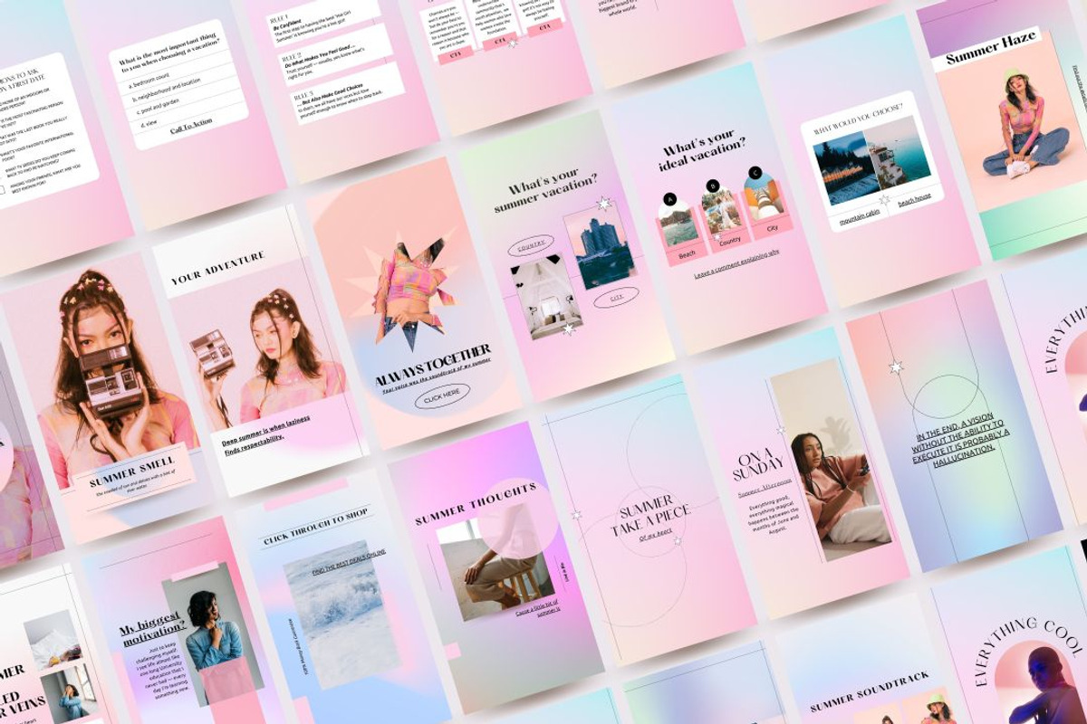 Instagram Gradient Canva Template, a Social Media Template by Story ...