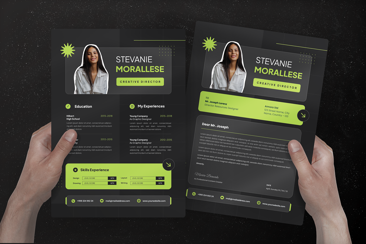 Dark Pop CV Resume, a Resume Template by Annora Studio