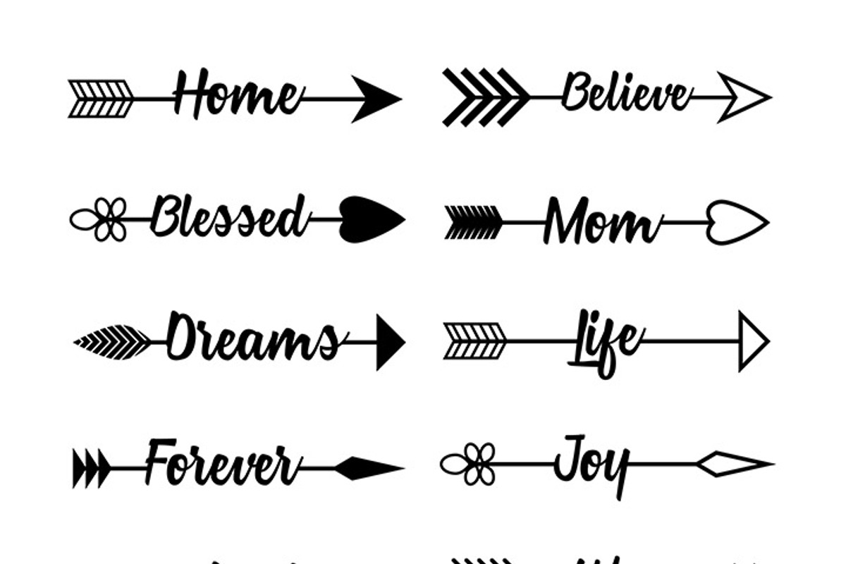 16 Arrow Words Clipart, an Object Graphic by The Digital Download Shop