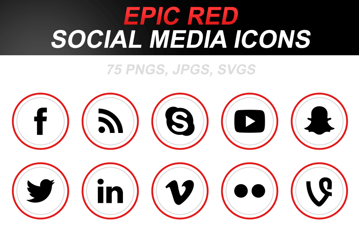EPIC Social Media Icons, an Icon by Designs By Alfredo