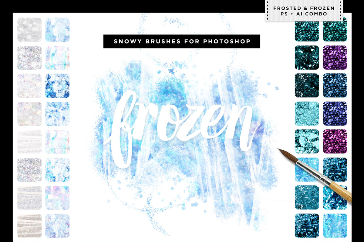 Frozen Styles Bundle Photoshop + Ai, a Layer Style Add-On by Creators ...