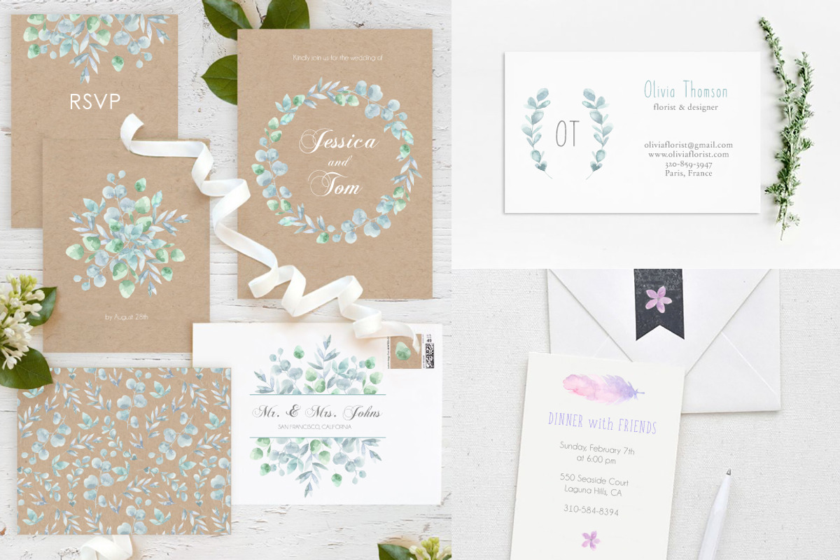 Floristic Watercolor Collection, an Object Illustration by Julia Dreams