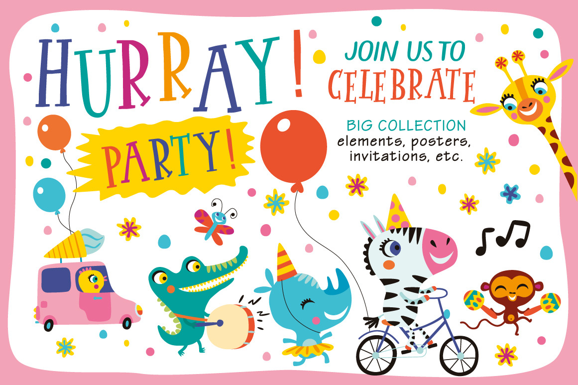 HURRAY! PARTY!, an Animal Illustration by Alena Razumova
