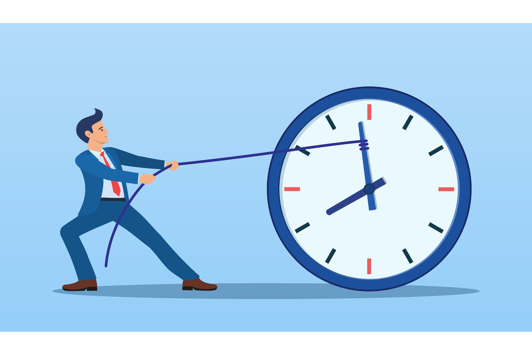Businessman trying to slow down and, a Person Illustration by ModVector