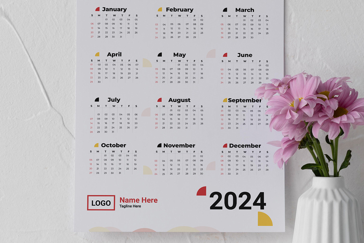 Calendar Design Template 2024