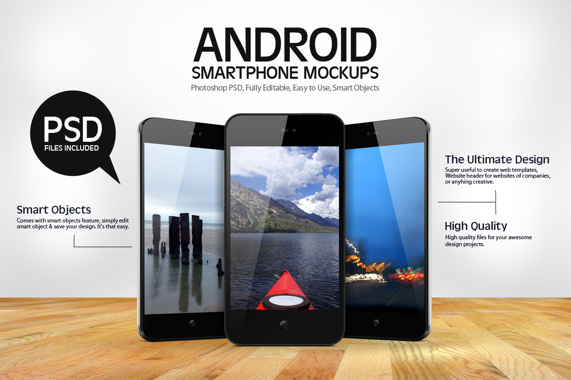 Android Smartphone Mockups, an Android Mockup by ydlabs