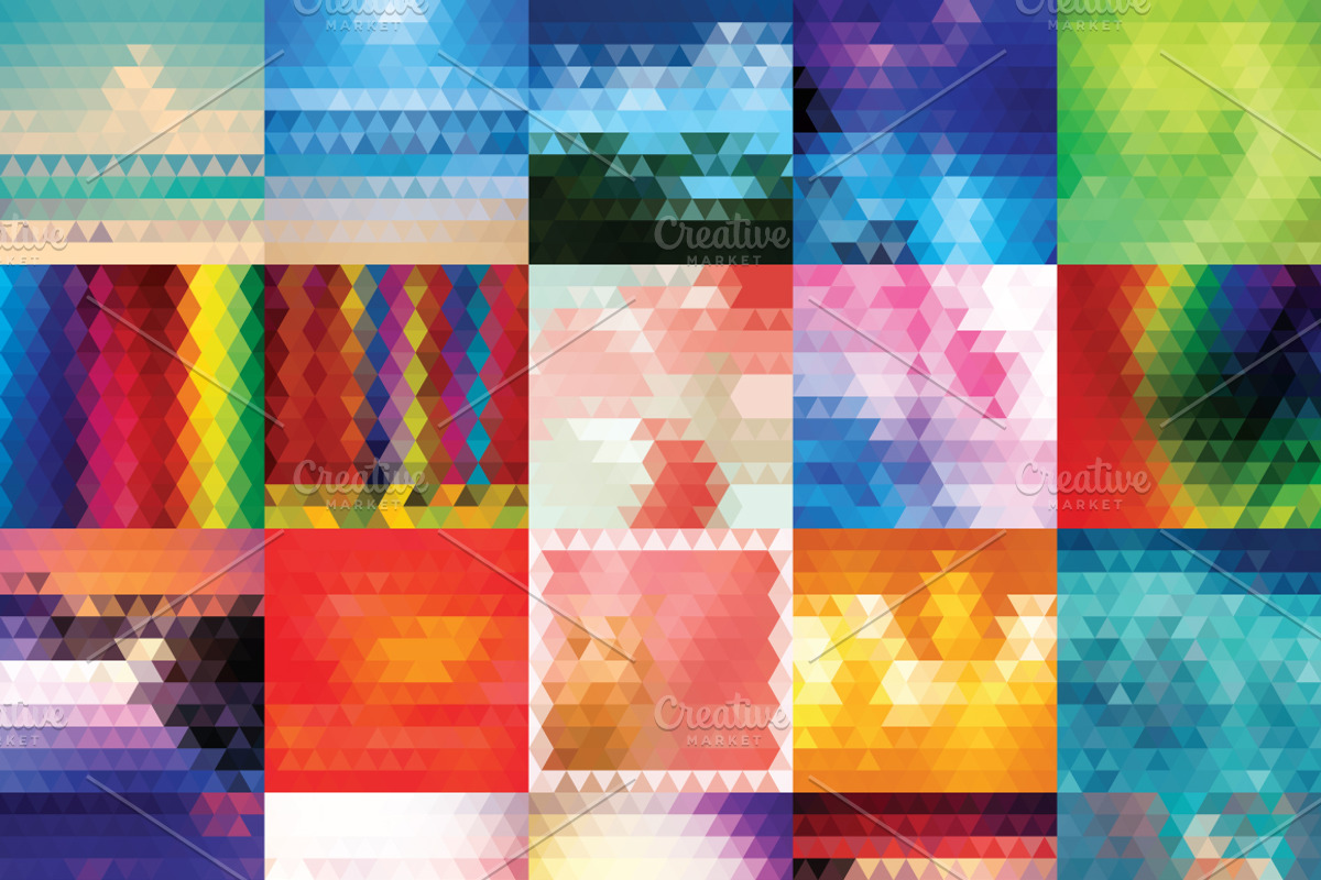 40 Abstract Triangles Backgrounds, a Pattern Graphic by Blue Lela Design