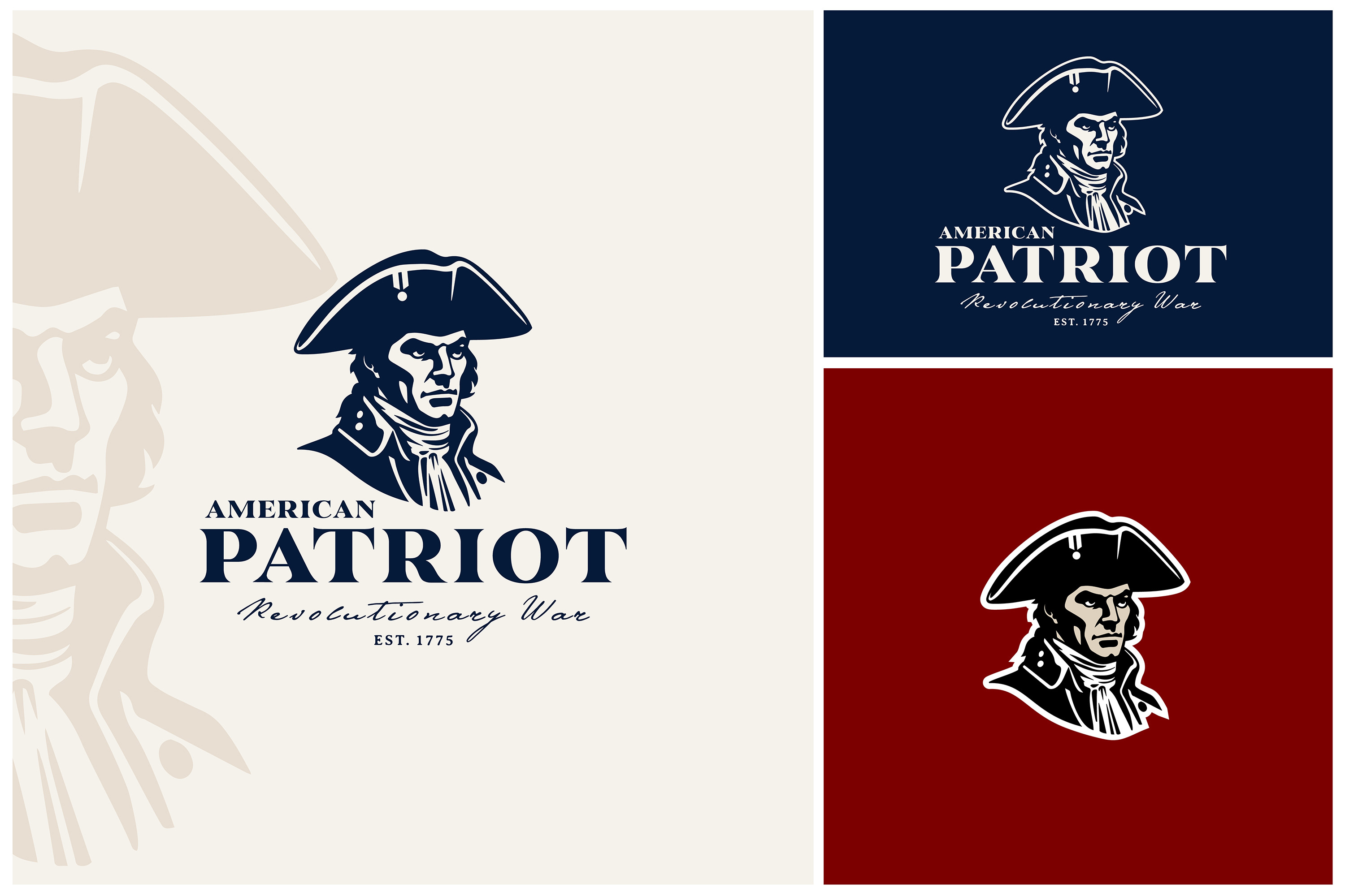 American Revolution War Patriot Logo