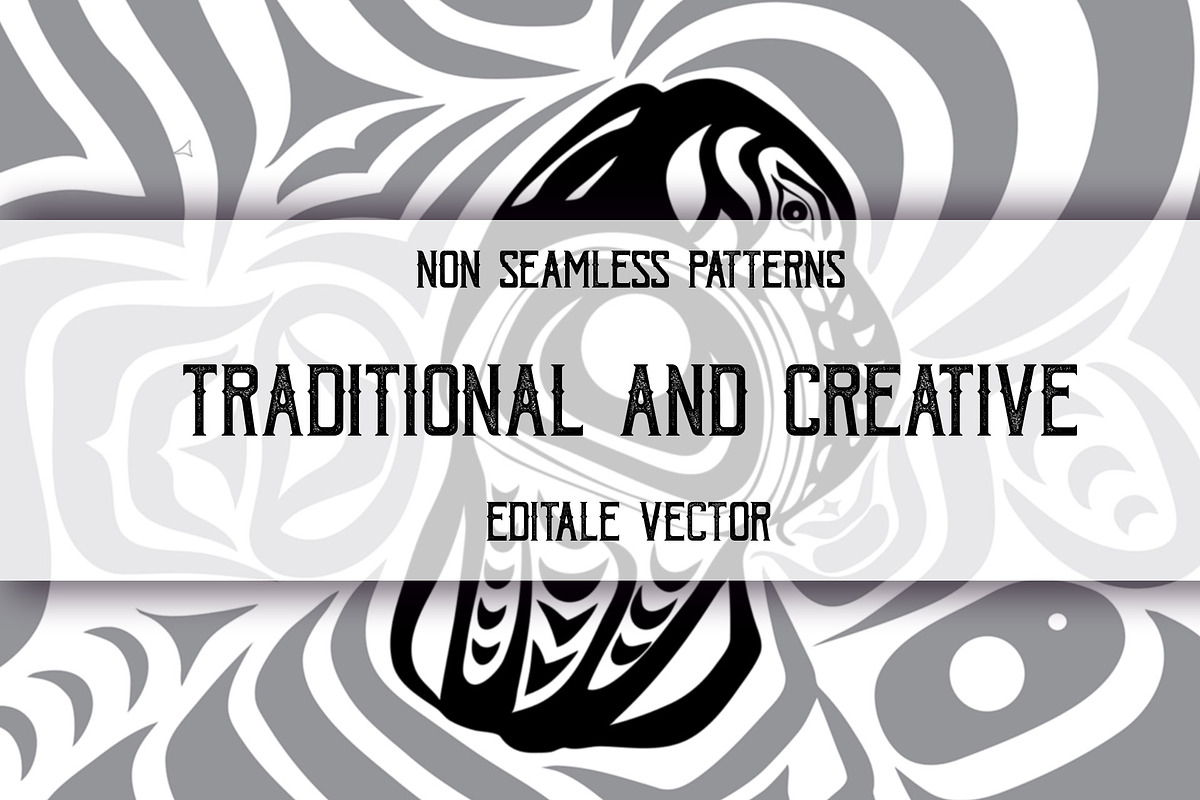 Tlingit Raven patterns bundle, a Pattern Graphic by Natsuhisui