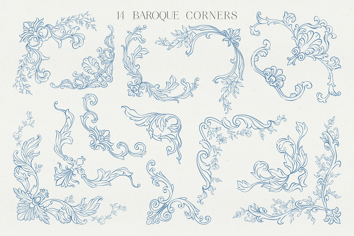 Baroque Line Art | Frames & Crests, a Decorative Illustration by ...